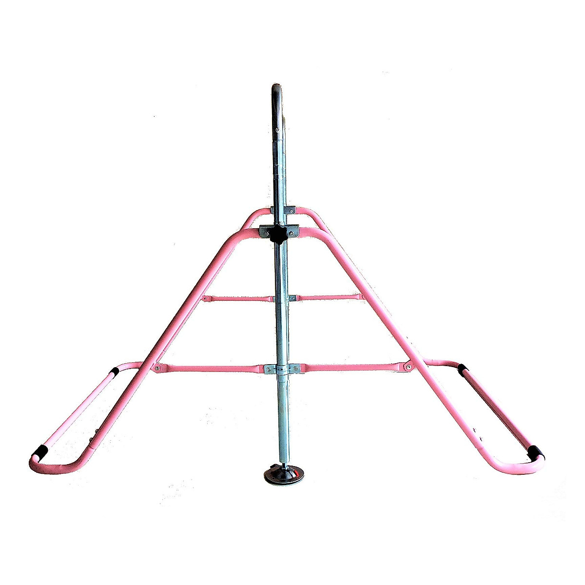 Kids Jungle Gymnastics Expandable Junior Training Monkey Horizontal Bars Climbing Tower Child Play Pink Training Pull Up Gym + Swing Seat + Trapeze Rings.Set