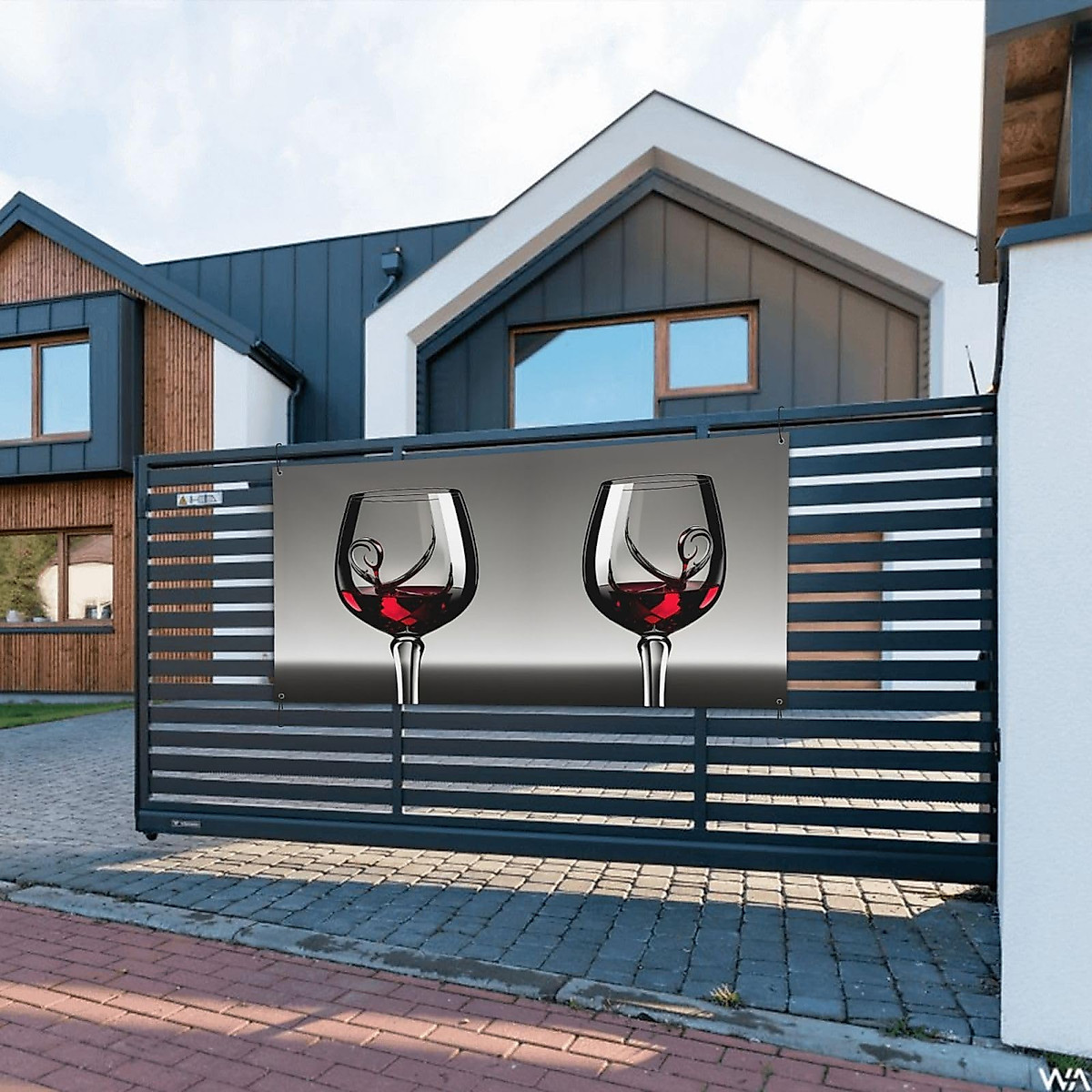 Banners and Signs for Outdoor 35x71 Backdrop for Birthday Party Business Graduation Wedding Event,Wine Glass