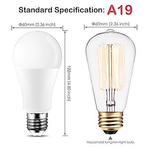 Yangcsl LED Light Bulb 85W Equivalent, RGB Color Changing Light Bulb, 6 Moods - Memory - Sync - Dimmable, A19 E26 Screw Base, Timing Remote Control Included (Pack of 2)