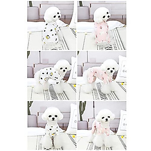 2 Pieces Dog Pajamas Cute Funny Printed for Cotton Puppy Clothes Holiday Festival Party Dogs Costumes Doggie Shirts Cat Outfits Dog Sweatshirt for Small Dogs Cats Boy Girl Clothes