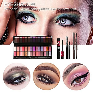 All in One Makeup Kit Makeup Kit for Women Full Kit Multipurpose Makeup Kit-Makeup Brush Set,Eyeshadow Palette,Lip Gloss Set, Makeup Bag,Eyebrow Pencil,Eyeliner pencil,Mascara,Contour Bar,Liquid foundation,concealer and Face Makeup