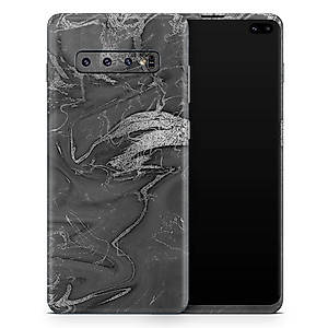 DesignSkinz Black & Silver Marble Swirl V7 2 Protective Vinyl Decal Wrap Skin Cover Compatible with The Samsung Galaxy S20 (Screen Trim & Back Glass Skin)
