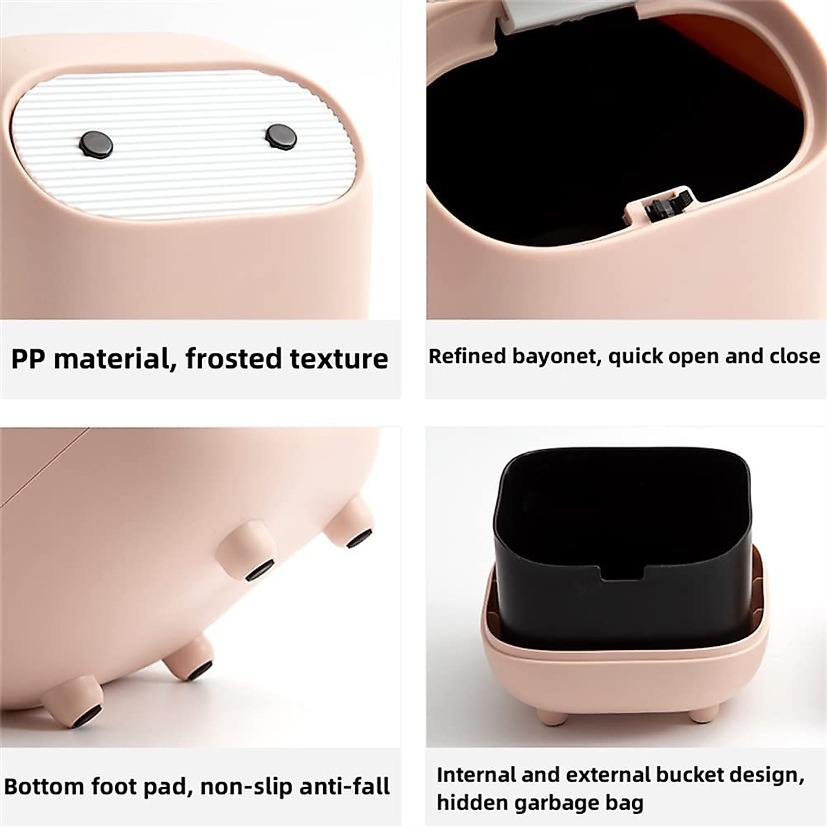 AIWE7D Small Desktop Trash Can with Lid for Desk Trash Cans Cute Mini Garbage Bin Green Press-top Wastebasket for Office Countertop Coffee Table Kitchen 0.5 Gallon