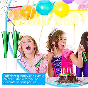 LCPQMZGH 24 Pcs Gold Noise Makers Glitter Metallic Fringed Noise Makers Horns for Baby Shower, Kids Birthday, New Year Party Favor - Multicolor