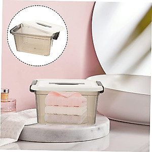 Zerodeko 2pcs Transparent Storage Box Clear Hamper Bin Clear Storage Bins Clothes Storage Organizer Storage Containers with Lids Plastic Book Storage Office Household Storage Basket Pp