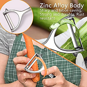Eirpde Vegetable Peeler for Kitchen, Fruit, Carrot, Veggie, Potatoes Peeler, Y-Shaped and I-Shaped Stainless-Steel Multi-Function Set Peelers, Durable Non-Slip Handle(2-Piece)