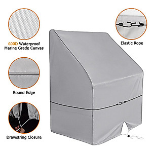 iCOVER Boat Center Console Cover Heavy Duty 600D Waterproof for Carolina Skiff, Boston Whaler, Mako, Excel Bay Pro,Wellcraft and Other Brands with Center Console up to 60"(H) X 44"(L) X 34"(W)