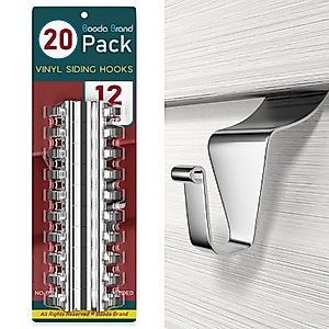 Vinyl Siding Hooks (20 Pack), Heavy-duty Stainless Steel Siding Hooks Vinyl Siding Hangers, Low Profile & No Holes Needed Siding Clips for Hanging Wreaths, Welcome Signs, String Lights Outdoor