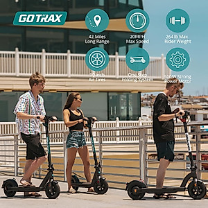Gotrax GMAX Electric Scooter, 10" Pneumatic Tire, Max 42 Mile & 20Mph by 500W Motor, Double Anti-Theft Lock, Bright Headlight and Taillight, Foldable and Cruise Control Electric Scooter for Adult