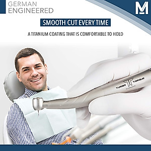 Medidenta Turbo Torque 1200 Mini Head – High-Speed Dental Handpiece, Air Free with Less Vibration for Painless Procedures, 20 Watts of Constant Cutting Power