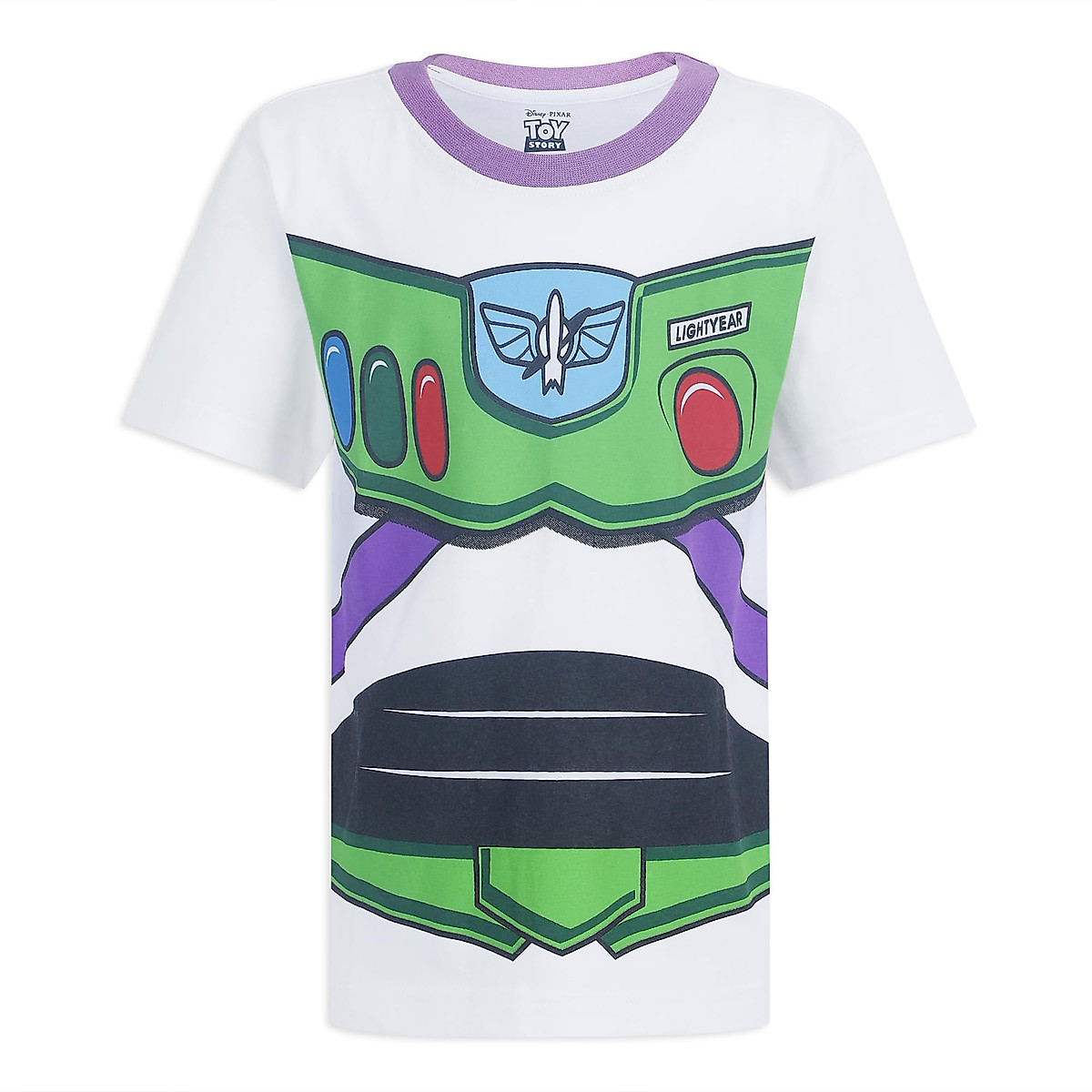 Disney Toy Story Buzz Lightyear Boys’ T-Shirt and Shorts Set for Toddler and Little Kids - White/Black