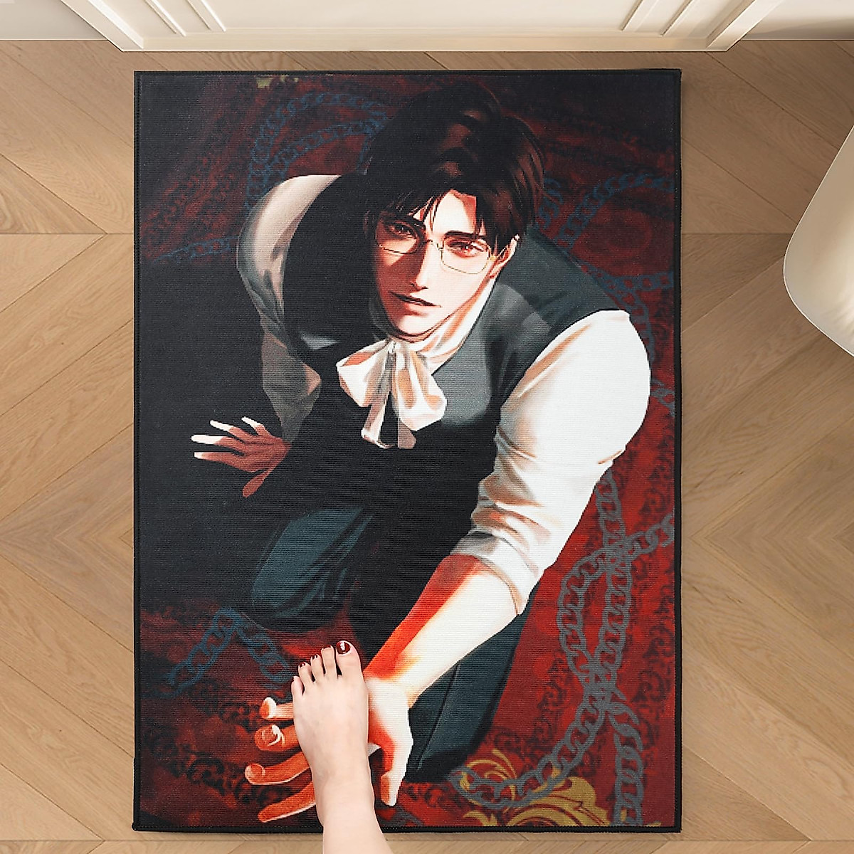 OtNiap Anime Rugs, Male Servant Rug, Soft Indoor Anime-Inspired Non-Slip Mats, Decorative Mat for Living Room, Gaming Room, Bedroom – Add a Touch of Romantic Charm to Your Home Space 36" L x 24" W