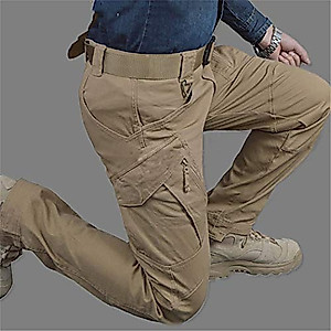 MNXOIA City Tactical Cargo Pants Men Combat Army Military Pants Cotton Many Pockets Stretch Flexible Casual Trousers Gray 3XL