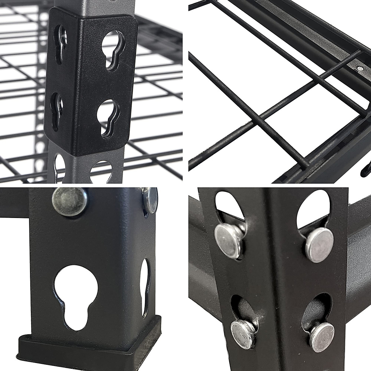 Pachira 36" W x 18" D x 60" H Adjustable Height 4-Shelf Steel Shelving Unit Utility Organizer Rack for Home, Office, and Warehouse, Black