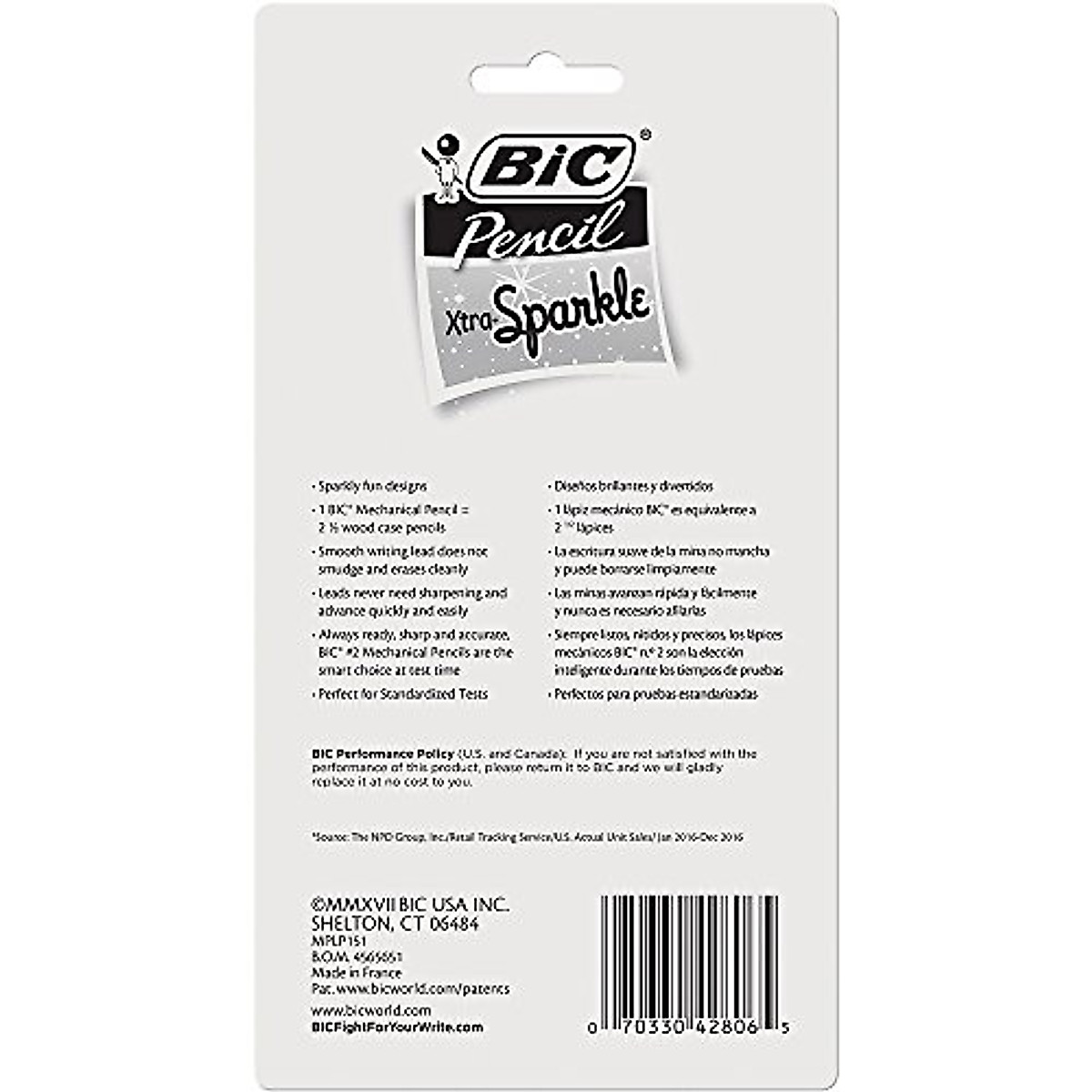 BIC Xtra-Sparkle Mechanical Pencil, Medium Point (0.7mm), Fun Design With Colorful Barrel, 15-Count