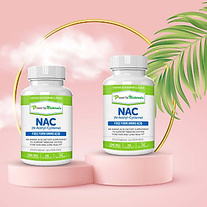 Power By Naturals NAC Supplement N-Acetyl Cysteine – NAC 1000mg Serving Per 2 Capsules - Antioxidant Amino Acids Supplement for Liver Lung Support & Glutathione Boost - Pure NAC Supplement, 90Ct.