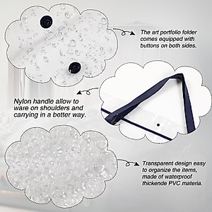 Windyun 2 Pack Large Poster Storage Bag 48" x 36" Bulletin Board Holder Art Portfolio Case PVC Art Portfolio Container Bulletin Board Storage Box with Pocket for Classroom Teacher Organization (Blue)