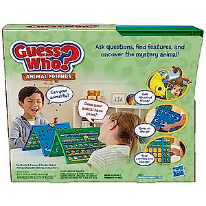 Hasbro Gaming Guess Who? Animal Friends Game, includes 2 Double-Sided Animal Sheets, 2-Player Board Games for Kids, Ages 6+ (Amazon Exclusive)