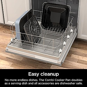 Ninja Combi All-in-One Multicooker, Oven, & Air Fryer, Complete Meals in 15 Mins, 14-in-1 Functions, Combi Cooker + Air Fry, Bake, Roast, Slow Cook and More, 3 Accessories, Stainless Steel, SFP701