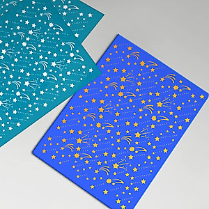 OLYCRAFT 4x5 Inch Meteor Clay Stencils Silk Screen for Polymer Clay Shooting Star Silk Screen Printing Stencils Non-Adhesive Mesh Transfer for Polymer Clay Earrings Jewelry Making
