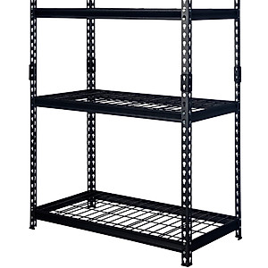 Pachira 36" W x 18" D x 60" H Adjustable Height 4-Shelf Steel Shelving Unit Utility Organizer Rack for Home, Office, and Warehouse, Black
