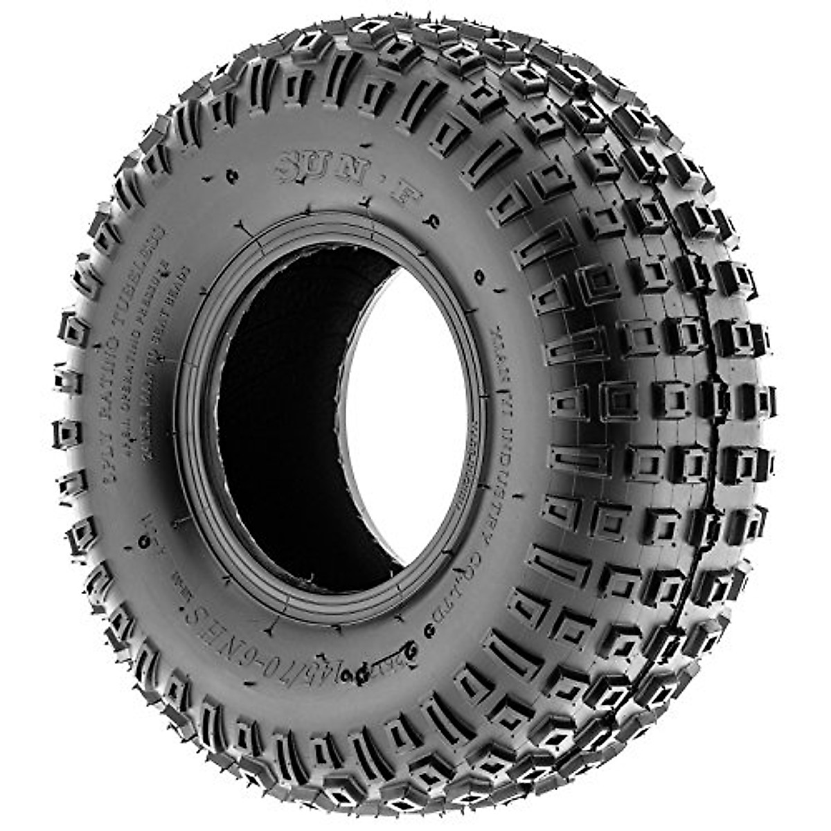 Set of 4 SunF A011 XC Sport ATV & Go Karts Knobby Tires 145/70-6 (14x6-6), 6 PR, Tubeless