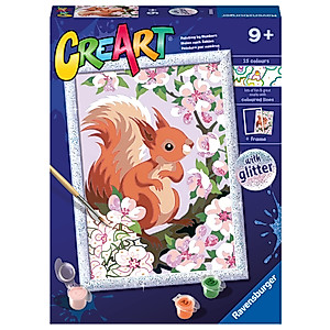 Ravensburger CreArt Spring Squirrel Paint by Numbers Kit for Kids - Painting Arts and Crafts for Ages 9 and Up
