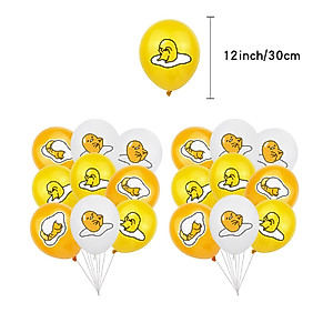 32Pcs Gudetama Birthday Party Supplies Party Favors Set For Kids Gudetama Cake Topper Cupcake Toppers Banner Balloons For Gudetama Birthday Party Decorations