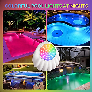 LOFTEK Pool Lights with APP Control, 10W RGB Underwater Submersible LED Lights with IP68 Waterproof, 16 Million Colors, Music Sync, 12V Smart Pool Lights for Inground Above Ground Pool, Hot tub