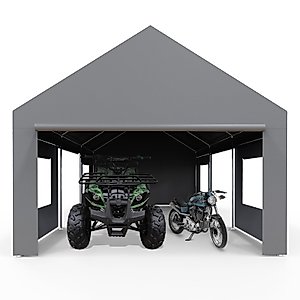 Portable Carport Canopy, 13×20ft Heavy Duty Carport Garage with Roll-up Doors & Windows for Car, SUV, Truck, Boat, Party, Mobile Market