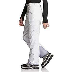 TSLA Women's Winter Snow Pants, Waterproof Insulated Ski Pants, Ripstop Snowboard Bottoms, Cargo Snow Pants White, Medium