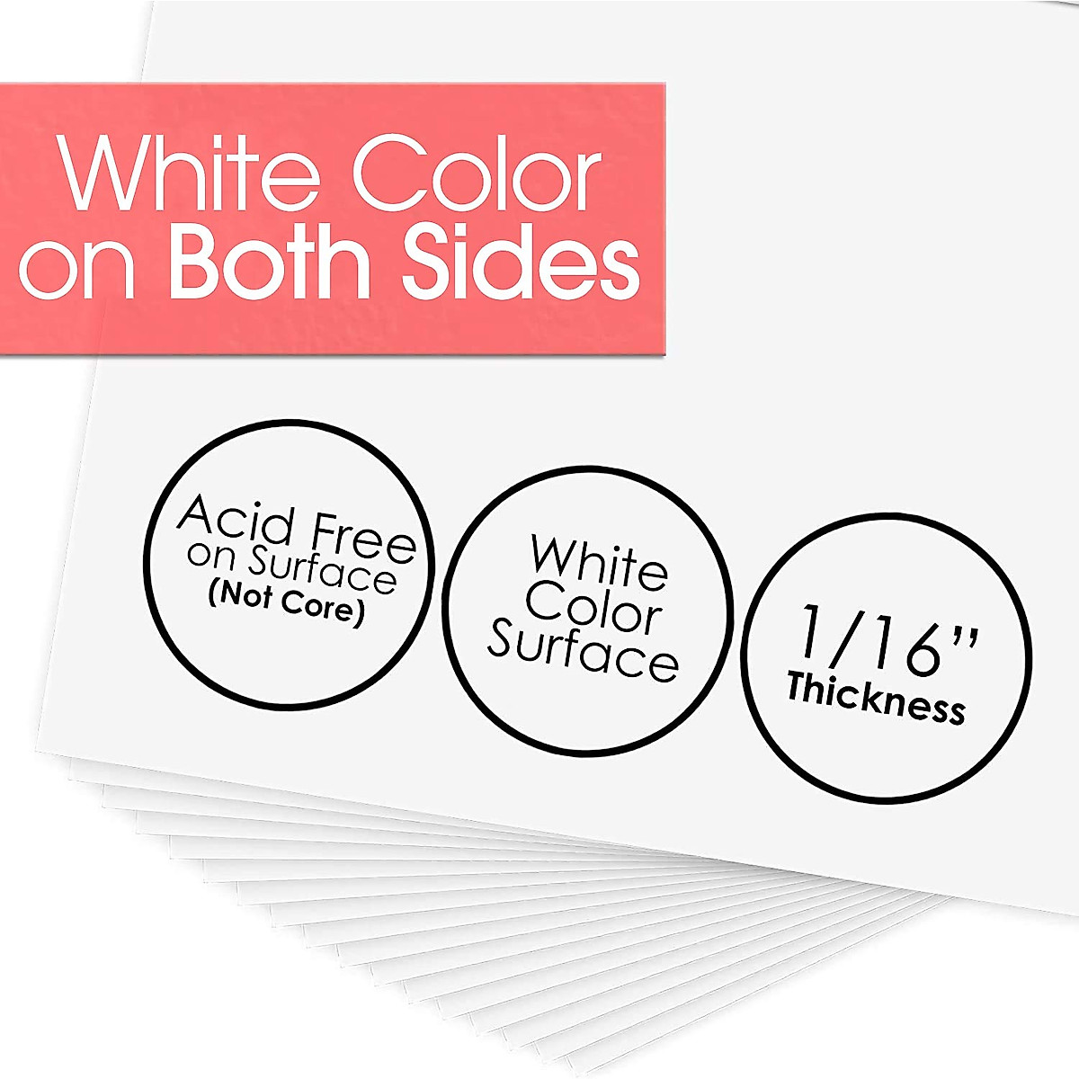 Golden State Art, 11x14 White Backing Board, Backer Boards for Frame, Picture (10 Pack)