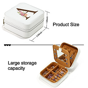 Parima Bride Gifts Bridal Shower Gifts - Personalized Small Travel Jewelry Box Jewelry Case Organizer for Women Bridesmaid Proposal Maid of Honor Bachelorette Party Wedding Day Gift - Letter B, White