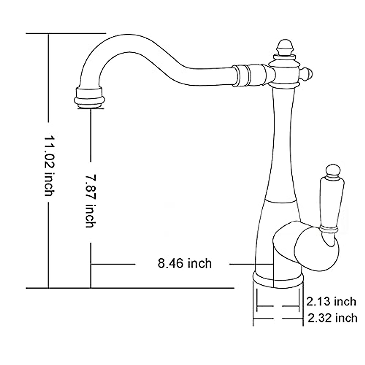 Kitchen Faucet Copper Bar Faucet 360 ° Swivel Single Handle Traditional Period Single Ceramic Lever Kitchen Sink Faucet Antique Mixer Tap One Hole Wet Bar Sink Faucet Victorian Commercial