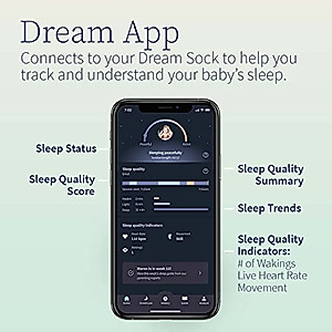 Owlet Dream Duo Smart Baby Monitor - Video Baby Monitor with HD Camera & Dream Sock: Only Baby Monitor to Track Heart Rate & Average Oxygen as Sleep Quality Indicators - Mint