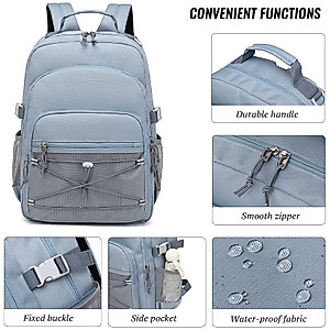 mygreen Girls Boy School Backpack Elementary Middle Bookbag Teenager Waterproof Lightweight 16 Inches Grey