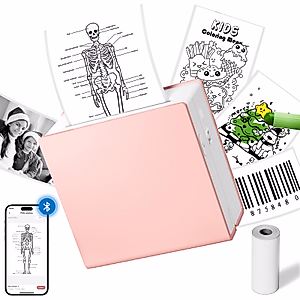 Memoking Inkless Bluetooth Printer Wireless - 2" Thermal Mini Printer Portable Photo Printer - M02 Sticker Printer Machine for Pad&Phone, HD Mini Sticker Maker Machine Printer for Memos,Sticker,Photos