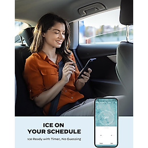 Nugget Ice Maker Countertop - Silonn Smart Pebble Ice Machine, Pellet Ice 44 lbs per Day, Crushed Ice from Timer Function and Status Alerts with Silonn App, Stainless Steel