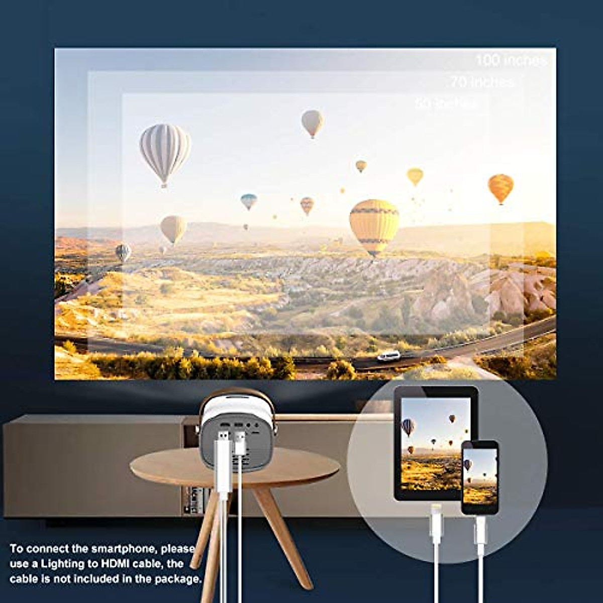 Mini Projector,Lejiada Portable Projector for Kids,Small Movie Projector for Bedroom, Home Theater Video Projector Compatible with iPhone/TV Stick/HDMI/USB/Micro SD/AV/Laptop