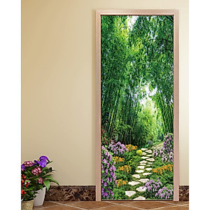 FLFK Door Sticker - Door Mural Peel and Stick, Removable Self-Adhesive Scenic Door Wallpaper for Home Decor, 30.3 "W x 78.7 "L, Set of 2 Sheets