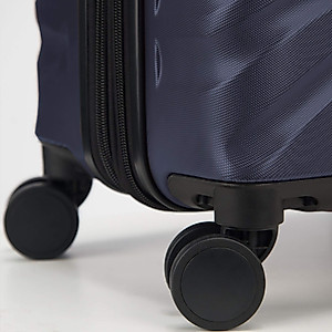Delsey Paris Alexis Durable Hardside Luggage, Expandable Lightweight 4-Wheel Spinner, Easy Grip Telescoping Handle for Smooth Mobility, TSA-Lock Incorporated, Men and Women, Navy, Check-In 25-Inch