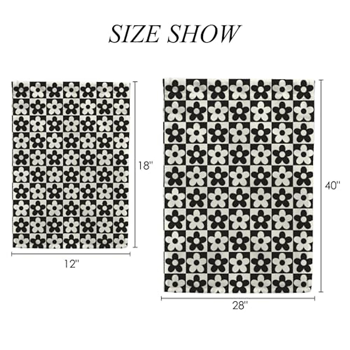 Garden Flag Yard Sign Hippie Cute Floral Tiles Greeting Sign Durable Vertical Double-Sided Banner Outdoor Decoration Farmhouse Lawn Yard Thick Fabric 12x18in