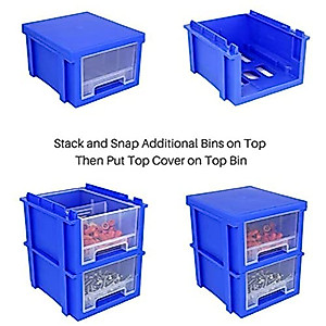 Modular Stackable Expandable Stacking Storage Hardware Organizer Bins with Drawers
