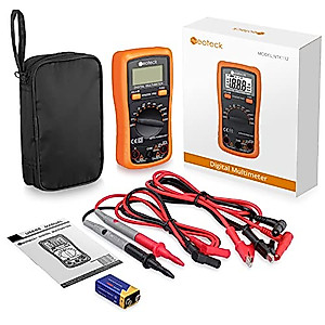 Neoteck Auto Ranging Digital Multimeter AC/DC Voltage Current Ohm Capacitance Frequency Diode Transistor Audible Continuity, Multi Tester with Backlit LCD