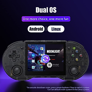 RG353P Handheld Game Console Built-in 64gb Game Card, 3.5 Inches Screen Portable Retro Game Console Support WiFi & Bluetooth, Android/Linux Dual System Open Source Game Machine U.S. Seller! (Black)