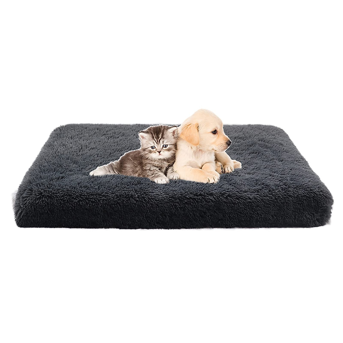Square Long Plush Warm Dog Bed with Zipper Cat Mats Pet Kennel Warm Sleeping for Pet Washable Dogs Cats Sofa Bed