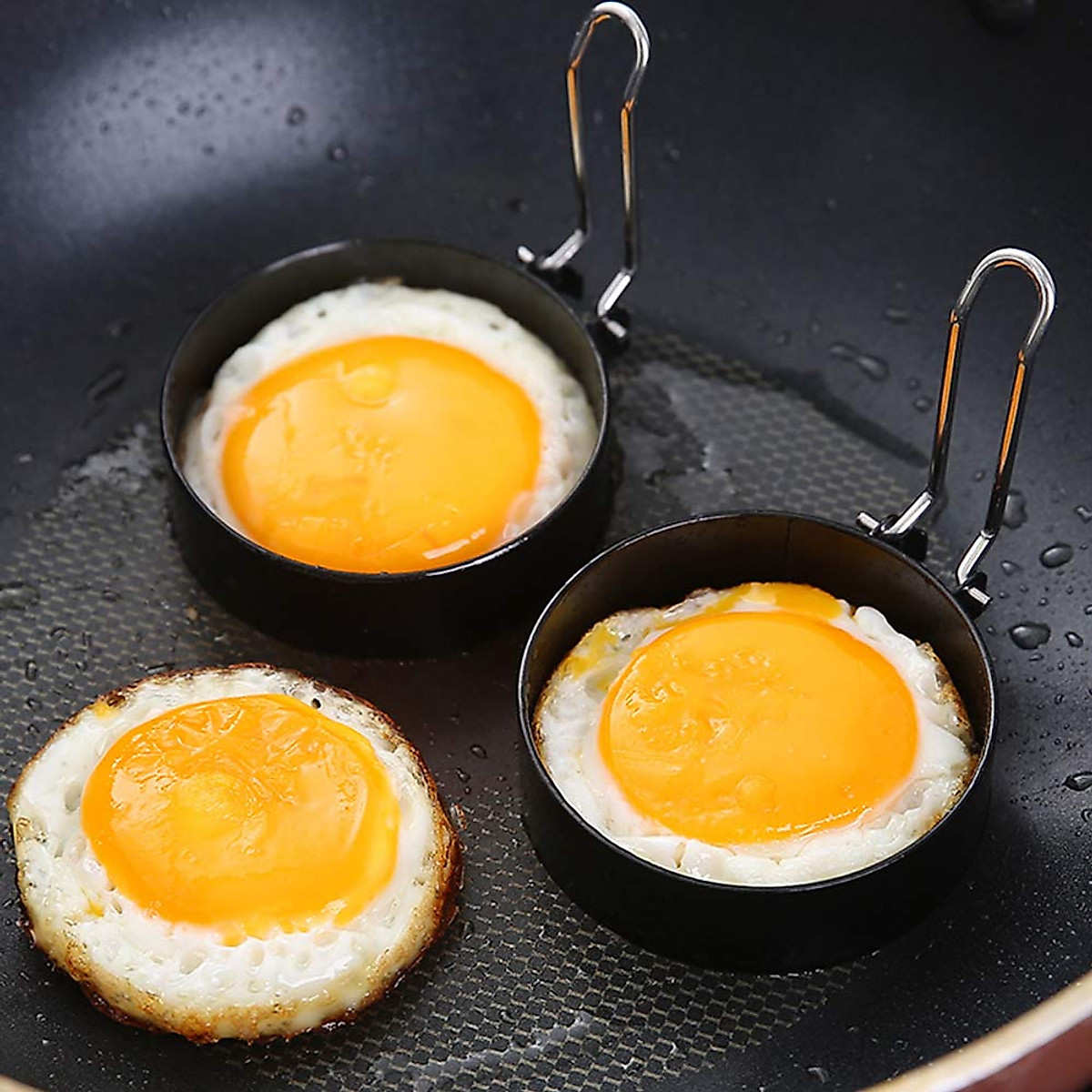 Stainless Steel Egg Rings, 4 Pack Egg Rings,Non Stick Round Egg Ring Mold Pancake Mold Maker For Fried Egg, Pancakes, Sandwiches