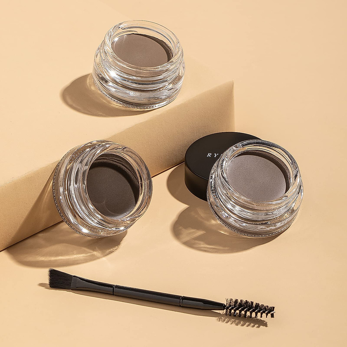 Rynluna Professional Brow Pomade, Eyebrow Color that Fills and Shapes Brows, Easy Breezy Brow Sculpt, Dark Brown, 0.12 Ounce