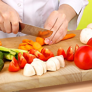 Wood Cutting Board with Feet Chopping Block Cutting Board Square Butcher Block with Legs Kitchen Chopping Board for Home Kitchen Charcuterie, 11.8 Inches Square, 2.6 Inches Thick