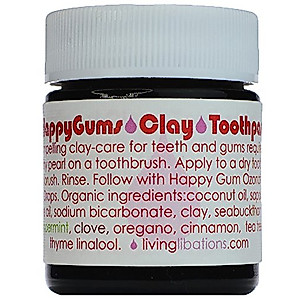 Living Libations - Organic Happy Gums Cleansing Clay Toothpaste | Natural, Wildcrafted, Vegan Clean Beauty (0.5 fl oz | 15 mL)